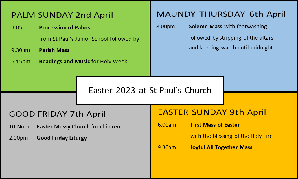Services for Holy Week and Easter | St Paul's Parish